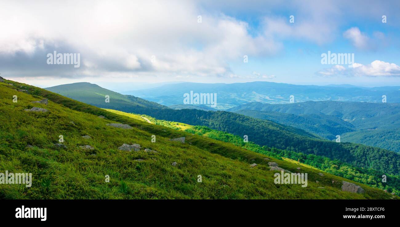 great alpine scenery in summertime. beauty if green and blue colors in ...