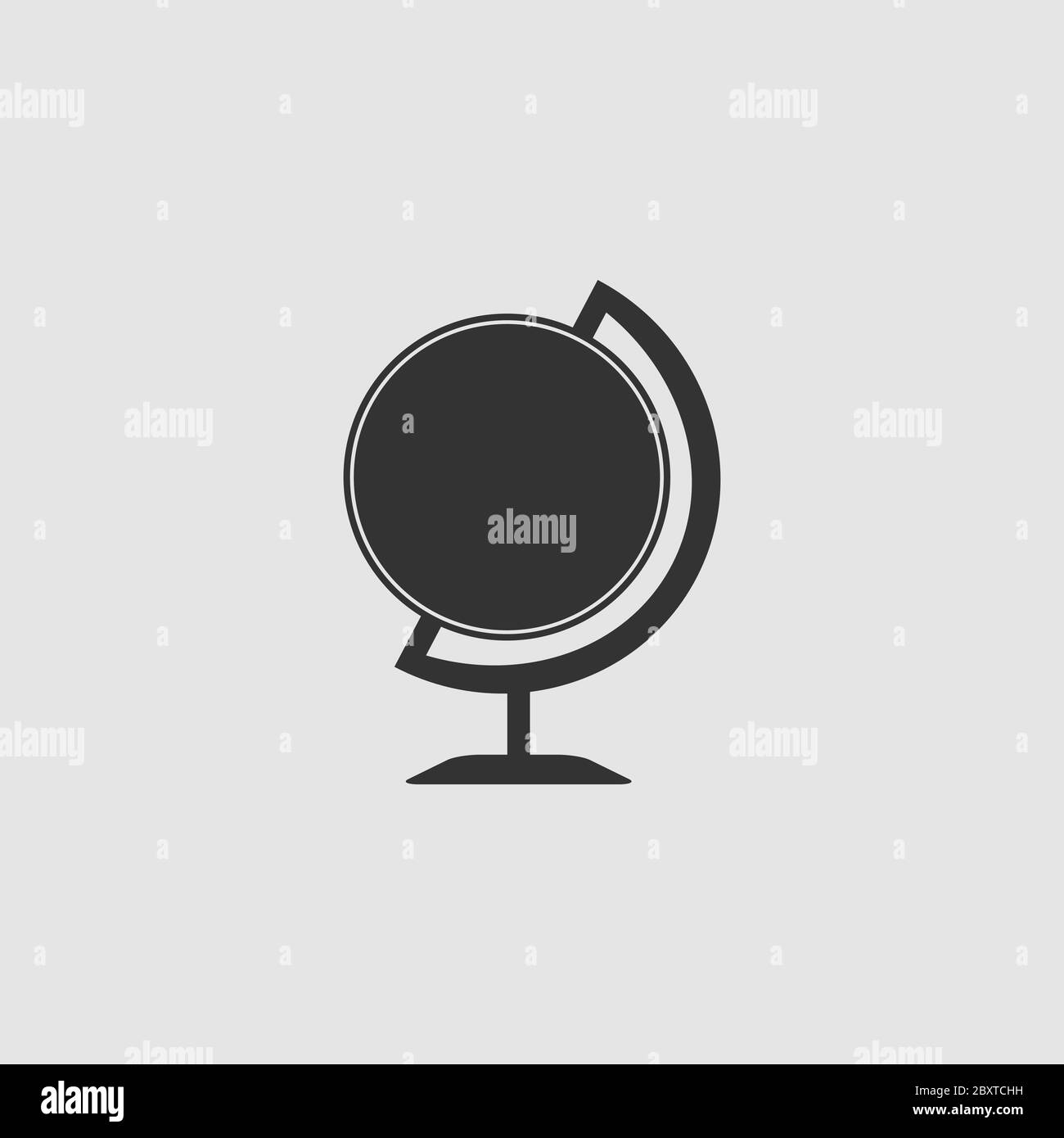 Globe icon flat. Black pictogram on grey background. Vector illustration symbol Stock Vector ...
