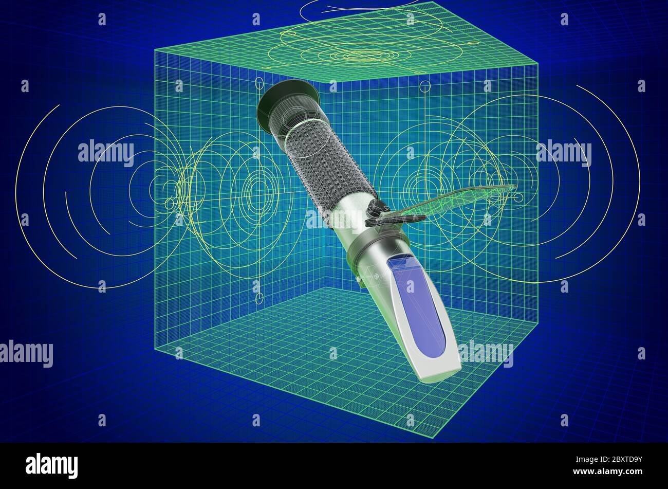 Refractometer Visualization 3d Cad Model Blueprint 3d Rendering