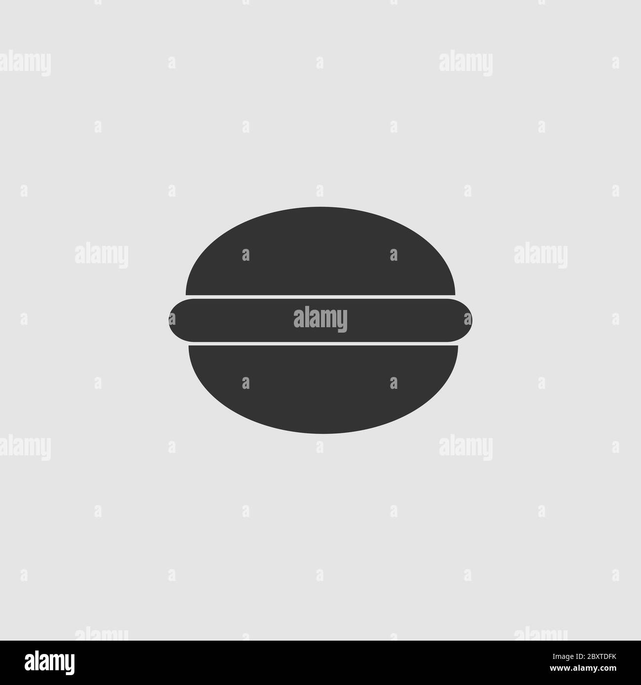 Hamburger icon flat. Black pictogram on grey background. Vector ...