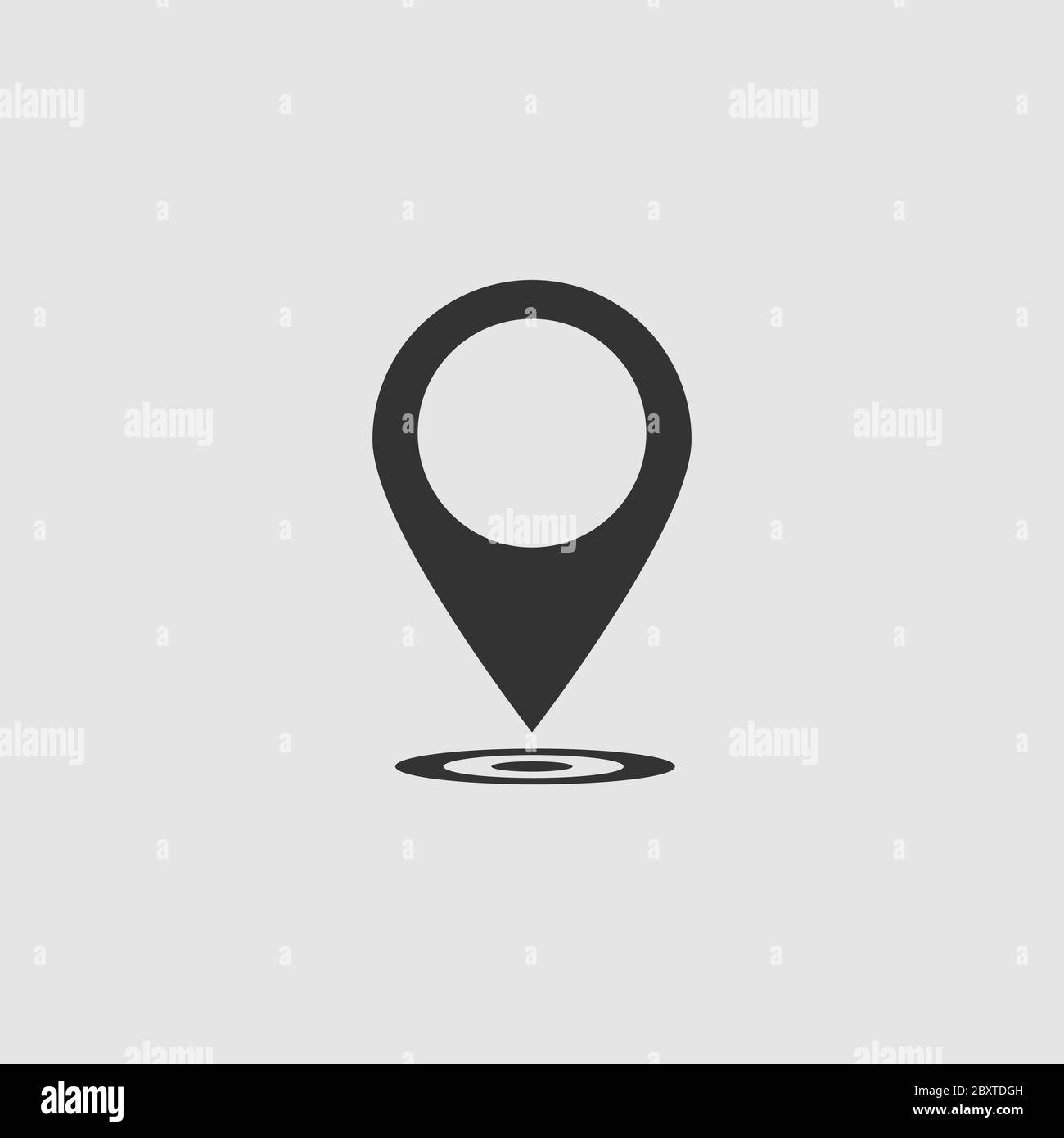 Mark icon flat. Black pictogram on grey background. Vector illustration ...