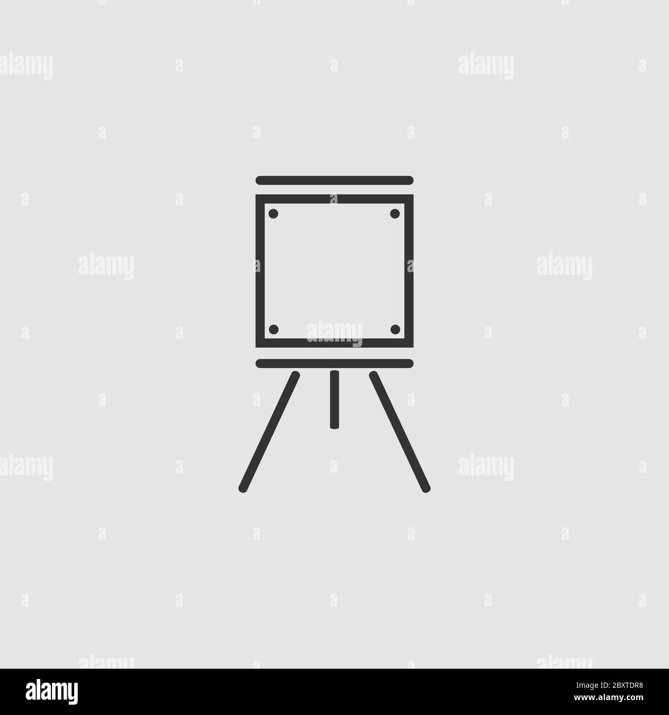Easels icon flat. Black pictogram on grey background. Vector ...
