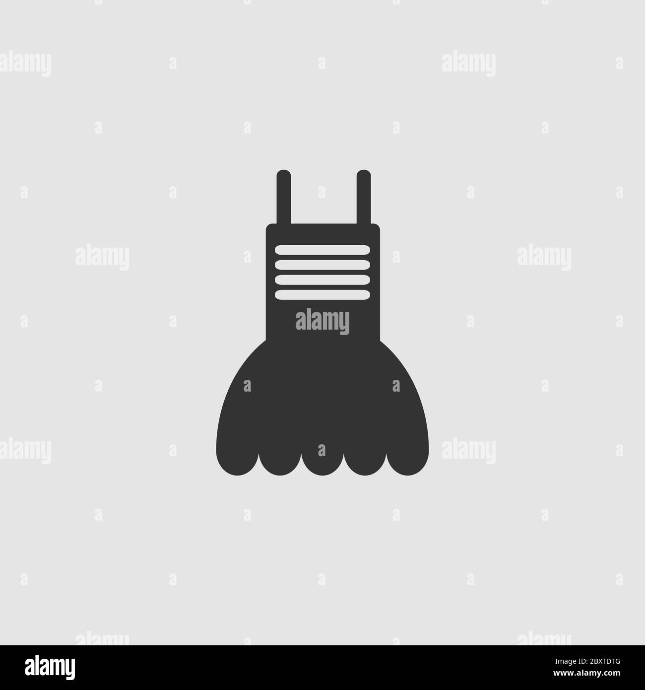 Dress icon flat. Black pictogram on grey background. Vector illustration symbol Stock Vector ...