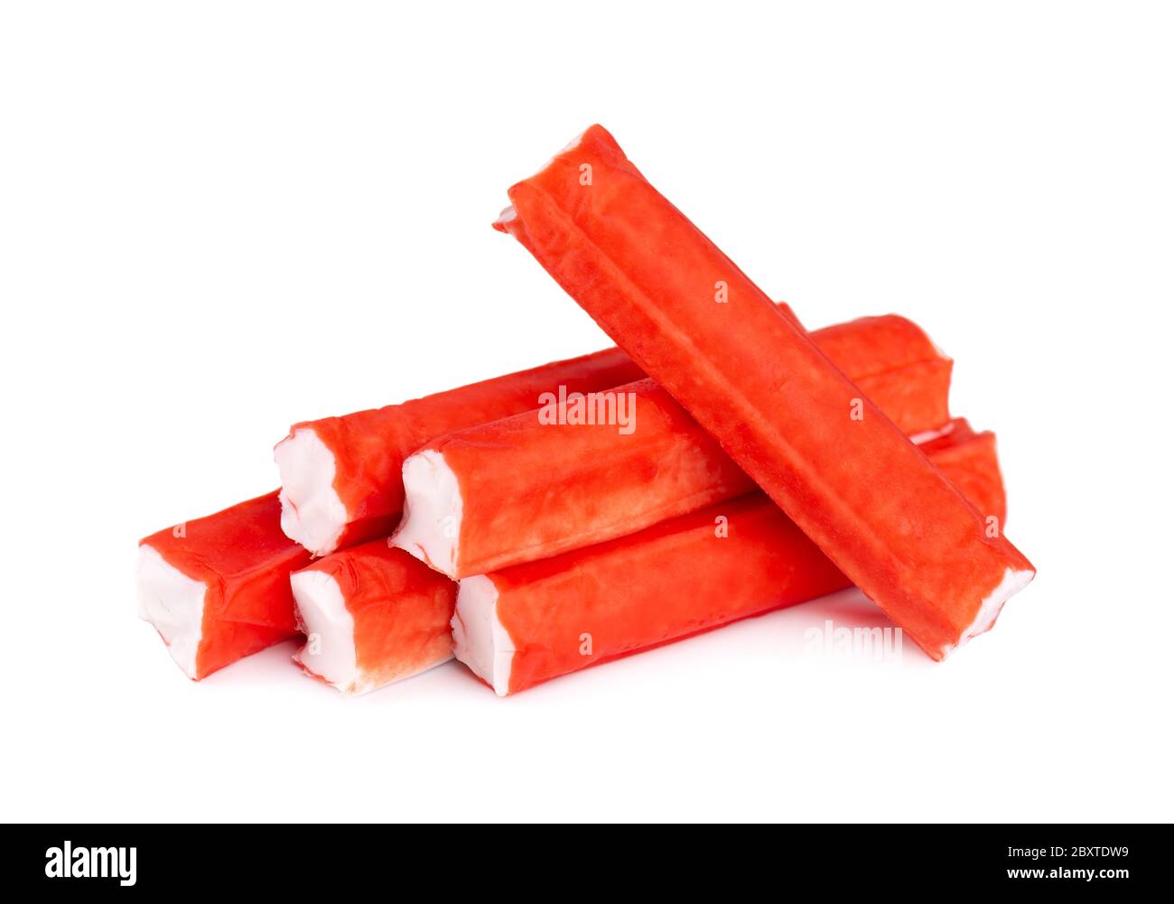 Crab stick isolated on white background. Imitation crab meat. Fish ...