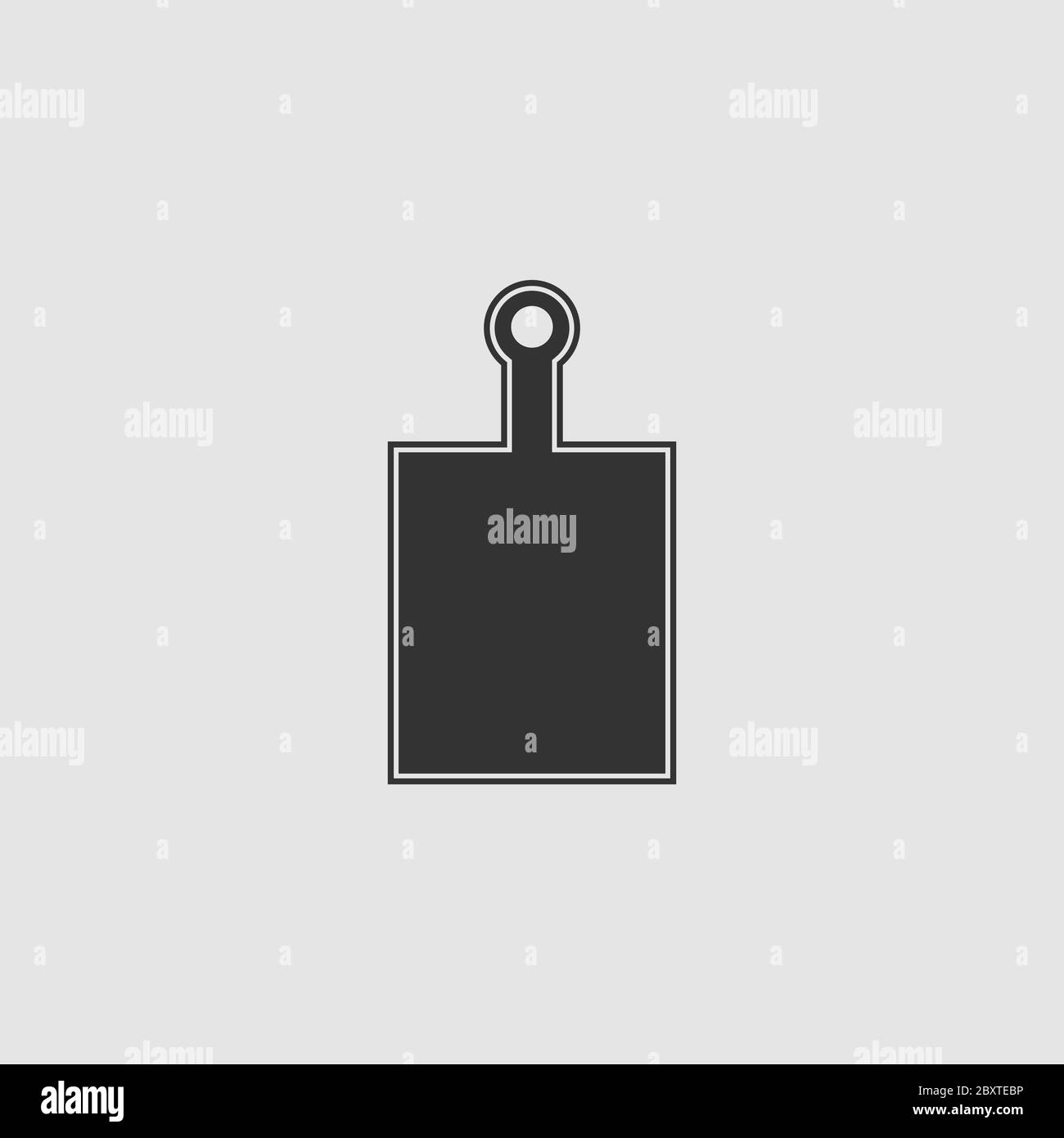 Cutting board icon flat. Black pictogram on grey background. Vector ...