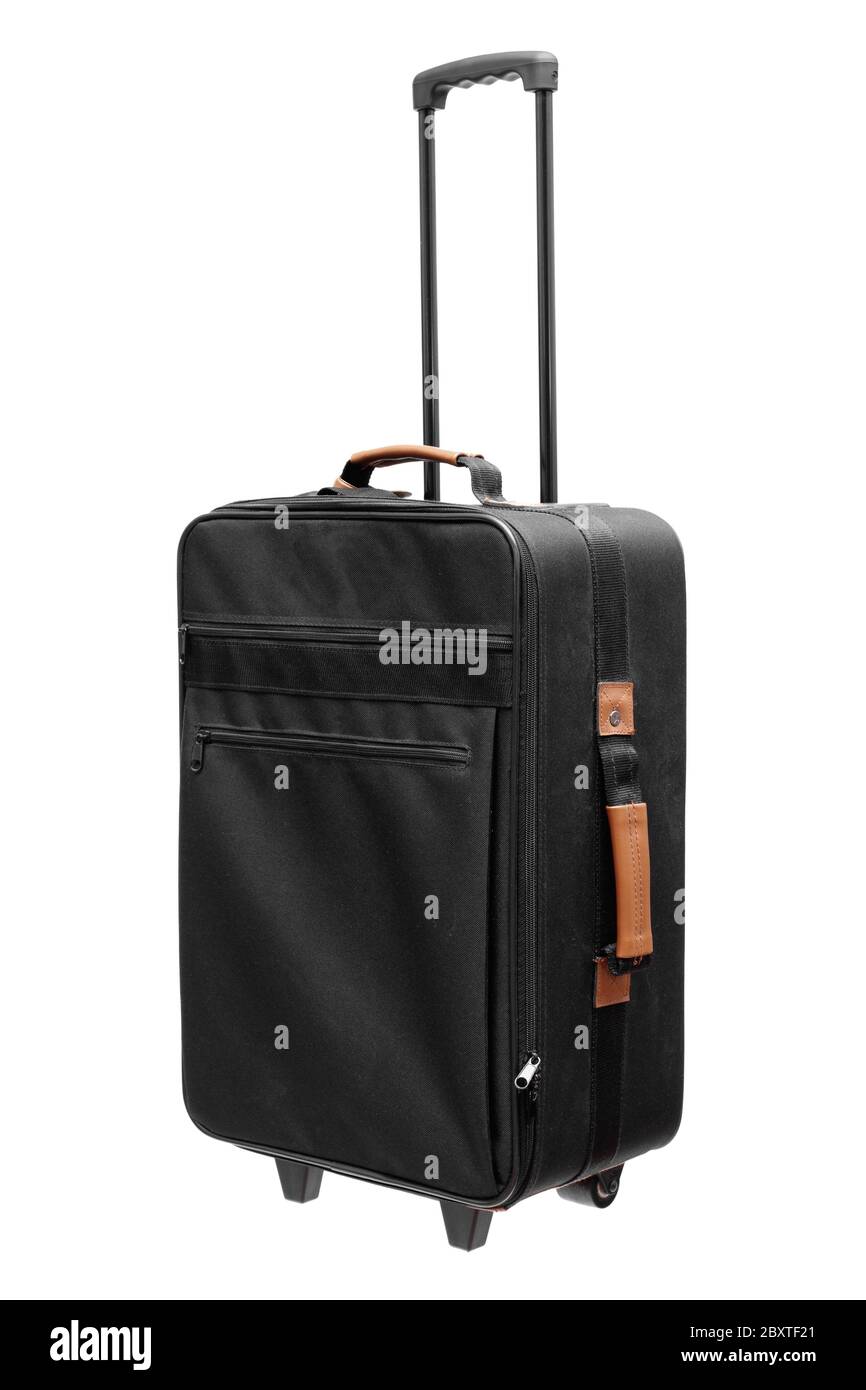 Rolling suitcase isolated on white Stock Photo - Alamy