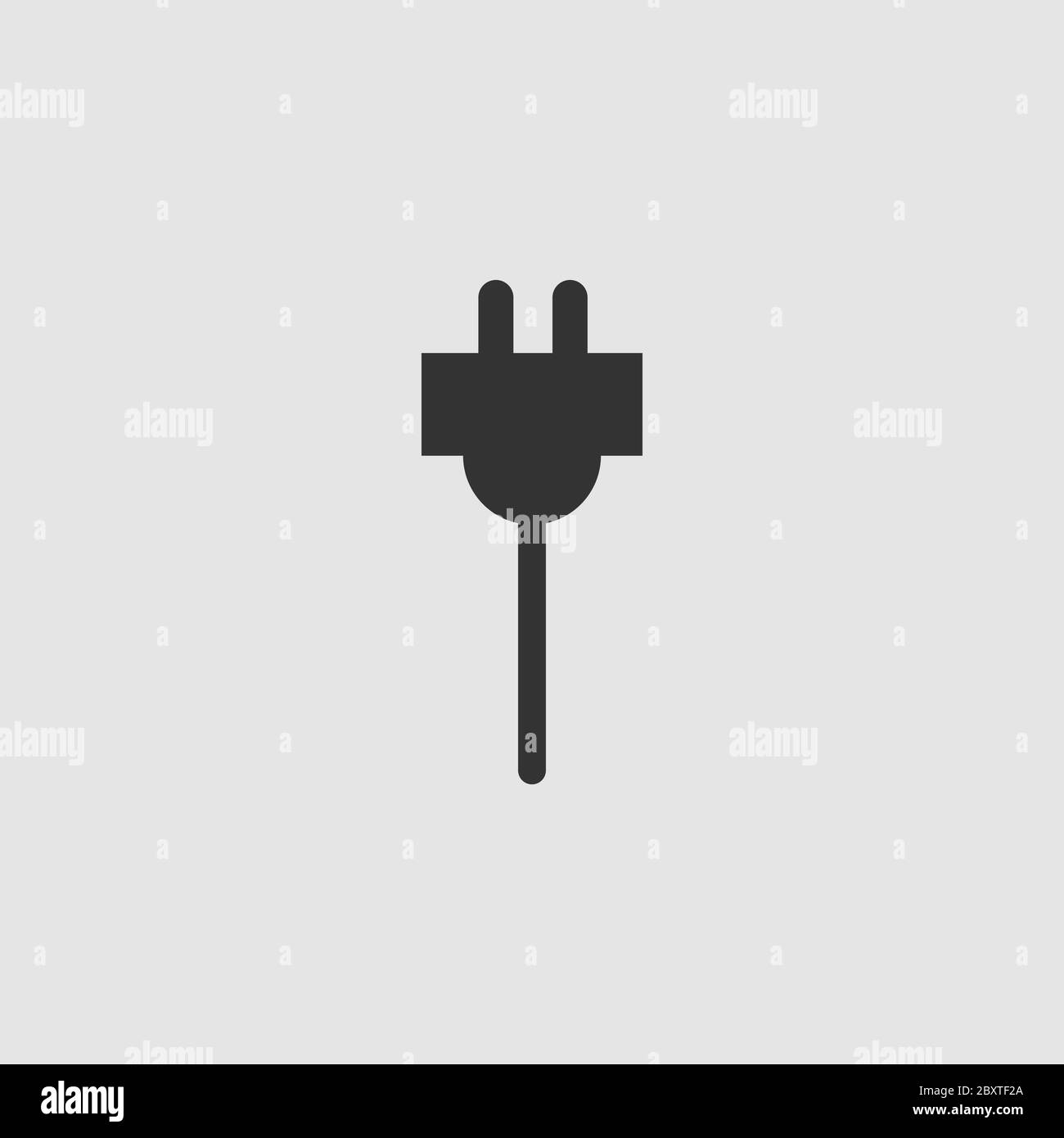 Plugs icon flat. Black pictogram on grey background. Vector ...