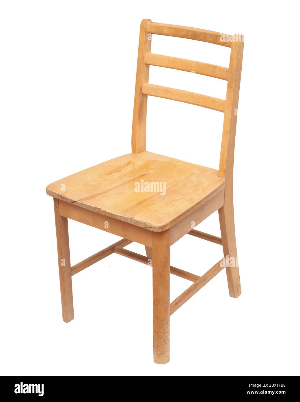 Rustic wooden chair isolated on white Stock Photo - Alamy