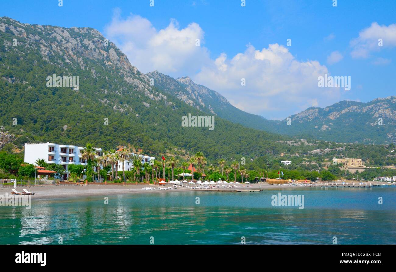Sea landscape with Kumlubuk bay near Turunc, Mugla Stock Photo - Alamy