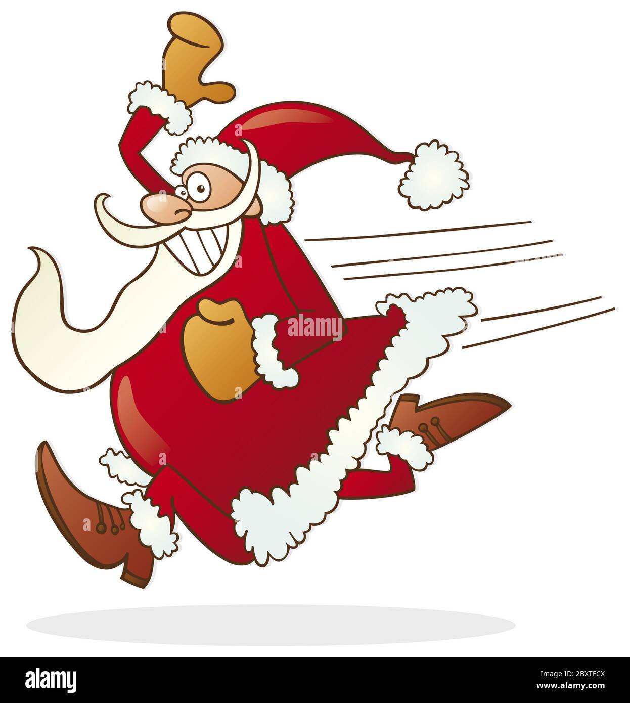 Santa claus running Stock Photo - Alamy