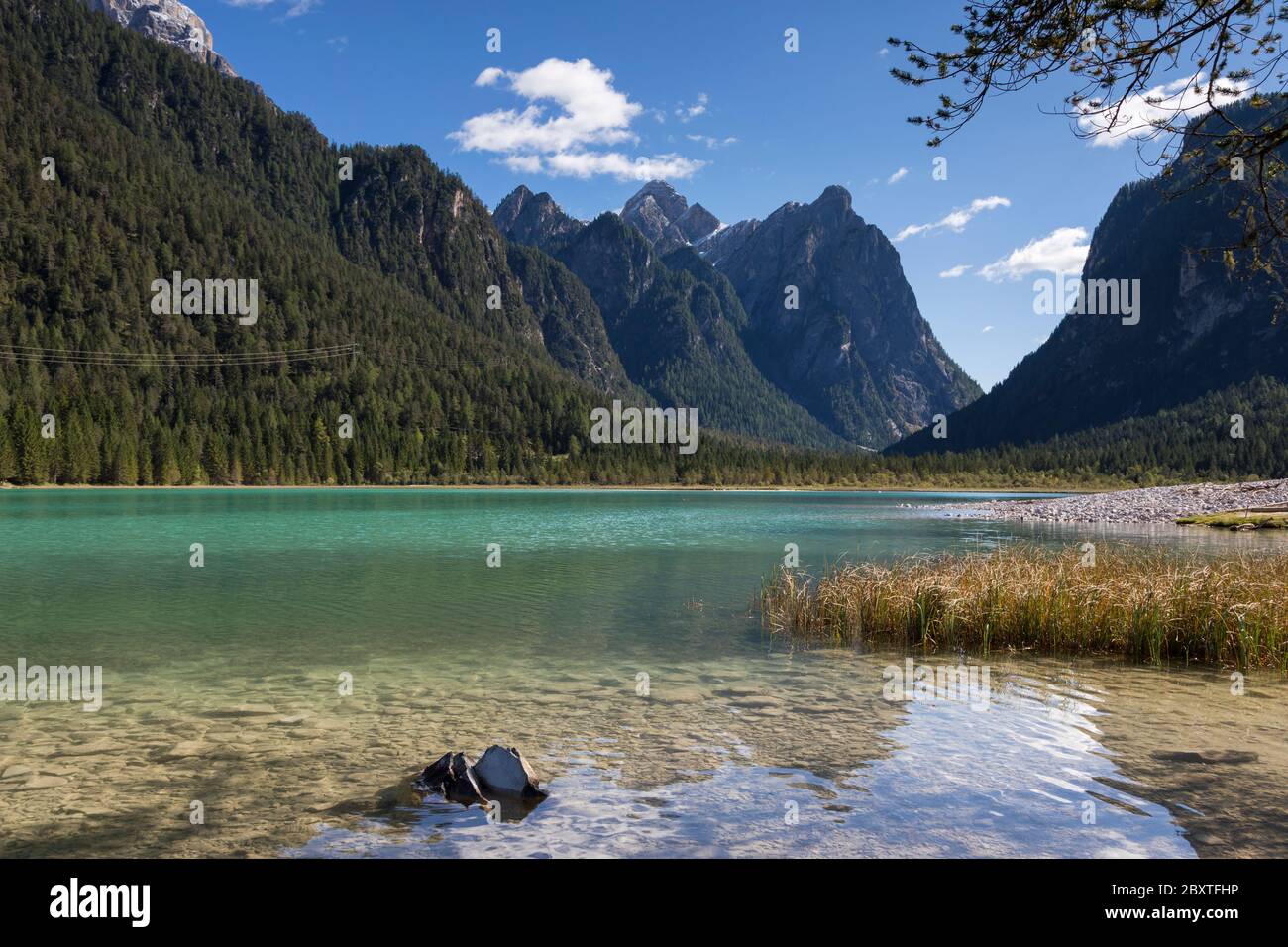 Lago di dobbiaco toblacher lake hi-res stock photography and images - Alamy