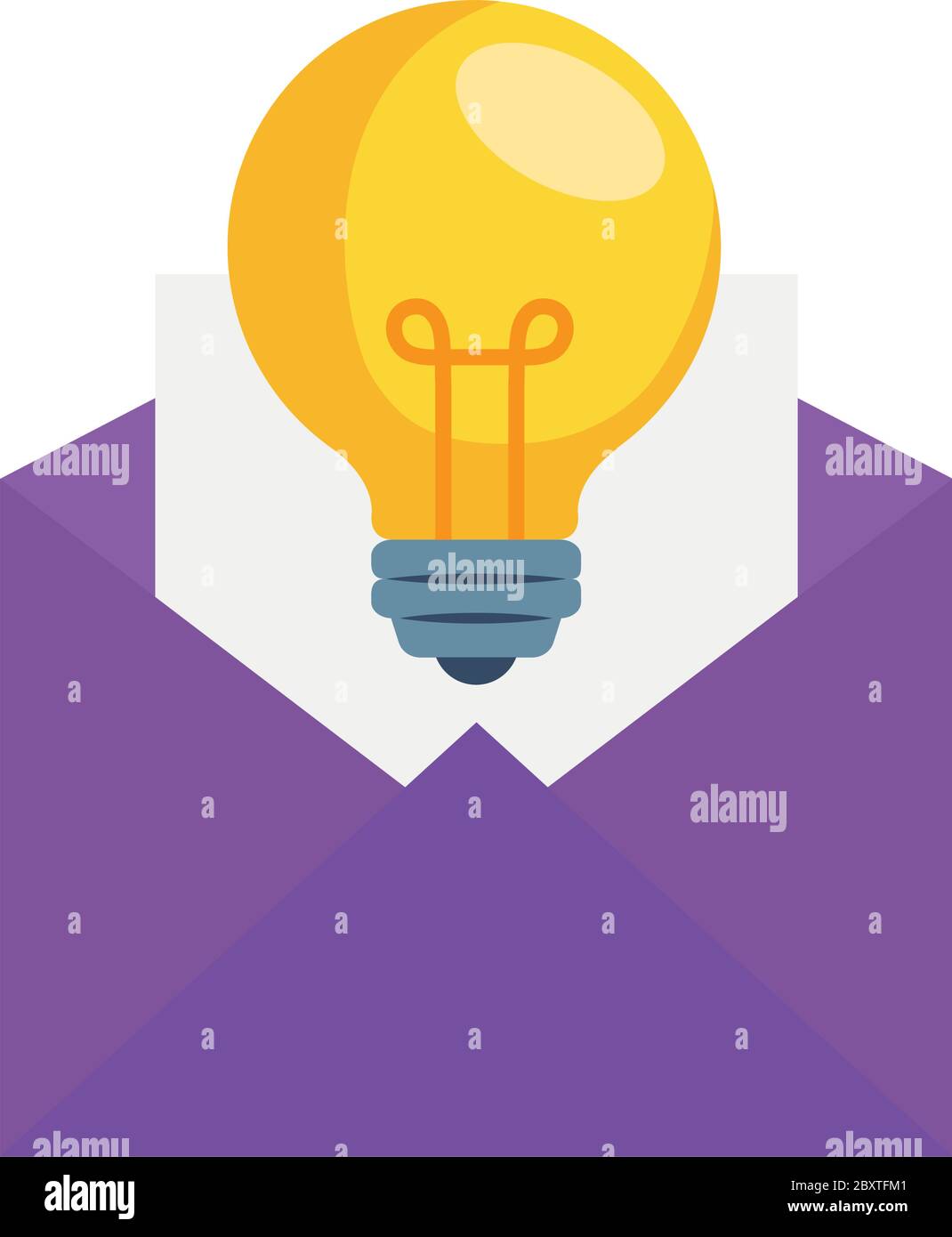 Envelope message with light bulb vector design Stock Vector Image & Art ...