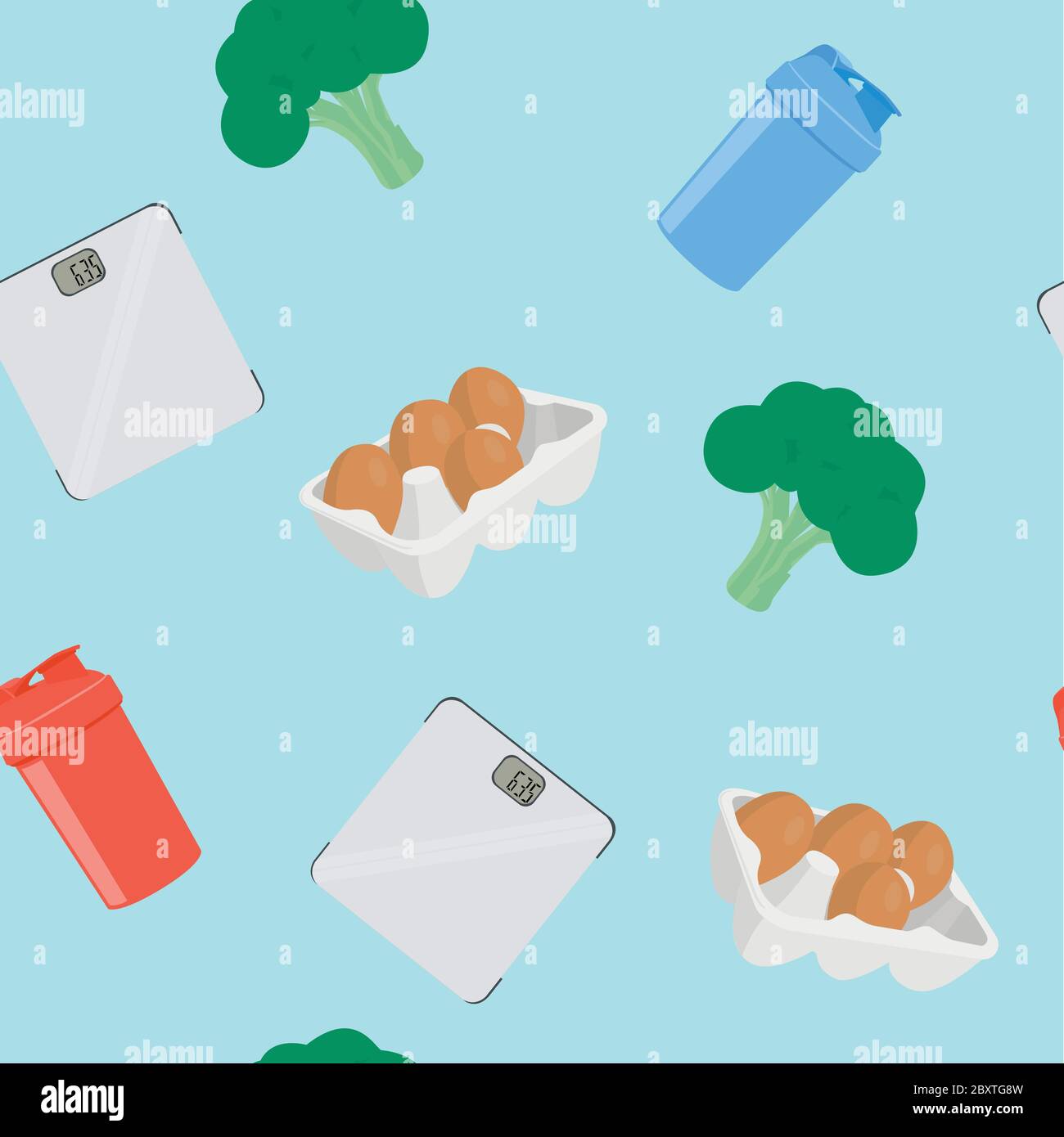 Healthy food seamless pattern hi-res stock photography and images - Alamy