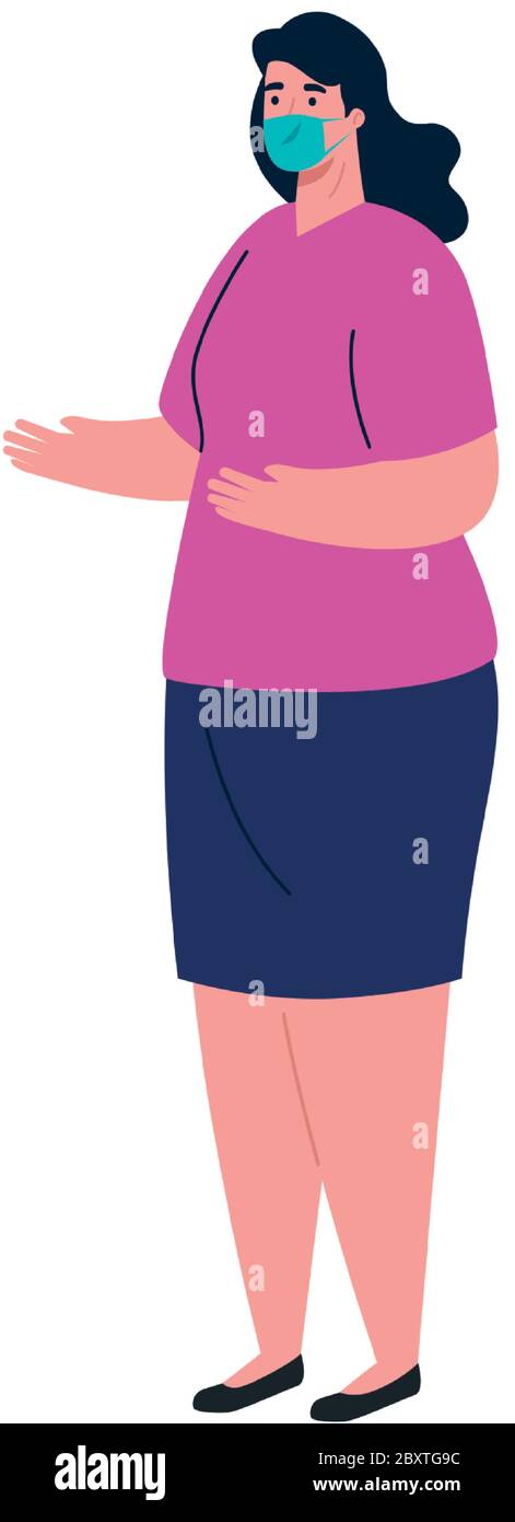 Woman avatar with medical mask vector design Stock Vector Image & Art ...