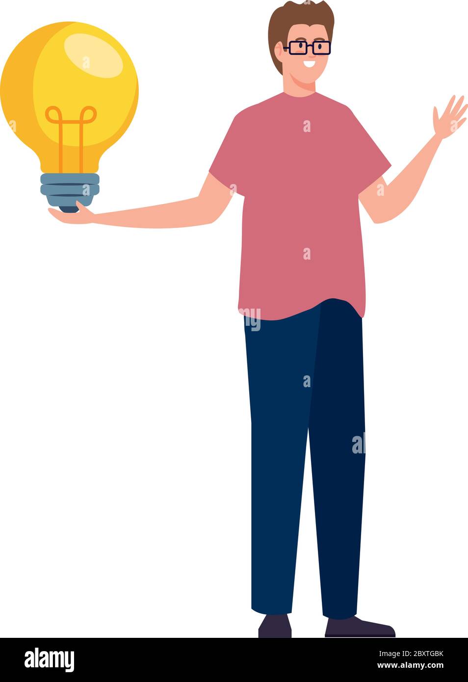 man avatar with light bulb vector design Stock Vector Image & Art - Alamy