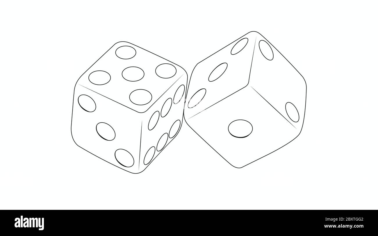 Two dice vector vectors Cut Out Stock Images & Pictures - Alamy