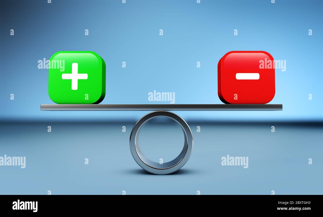 Business financial management concept with plus and minus icon and sign ...