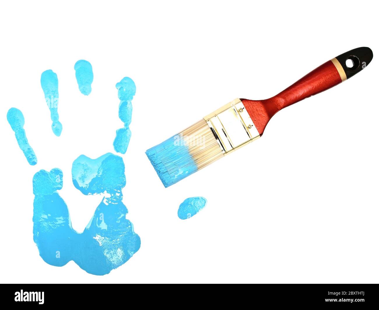 Blue handprint Cut Out Stock Images & Pictures - Alamy