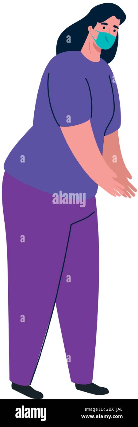 Woman avatar with medical mask vector design Stock Vector Image & Art ...