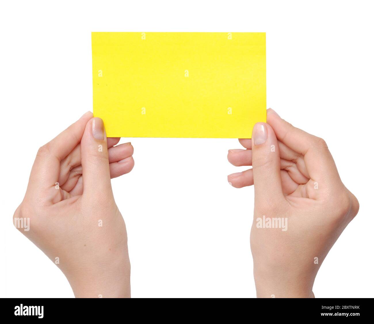 Holding card in hands Cut Out Stock Images & Pictures - Alamy