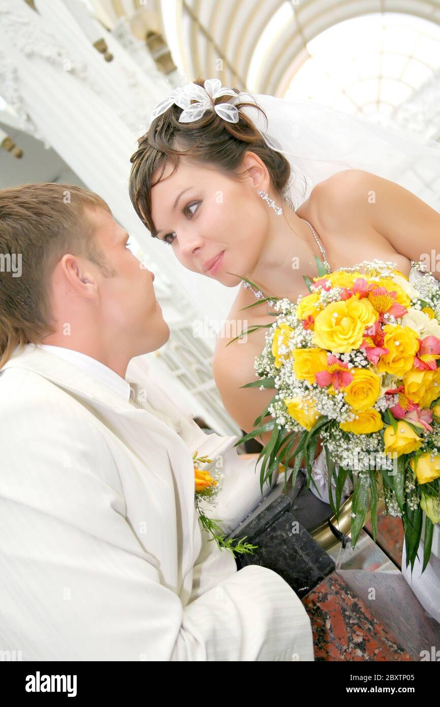 newly married together in a photo pose Stock Photo - Alamy