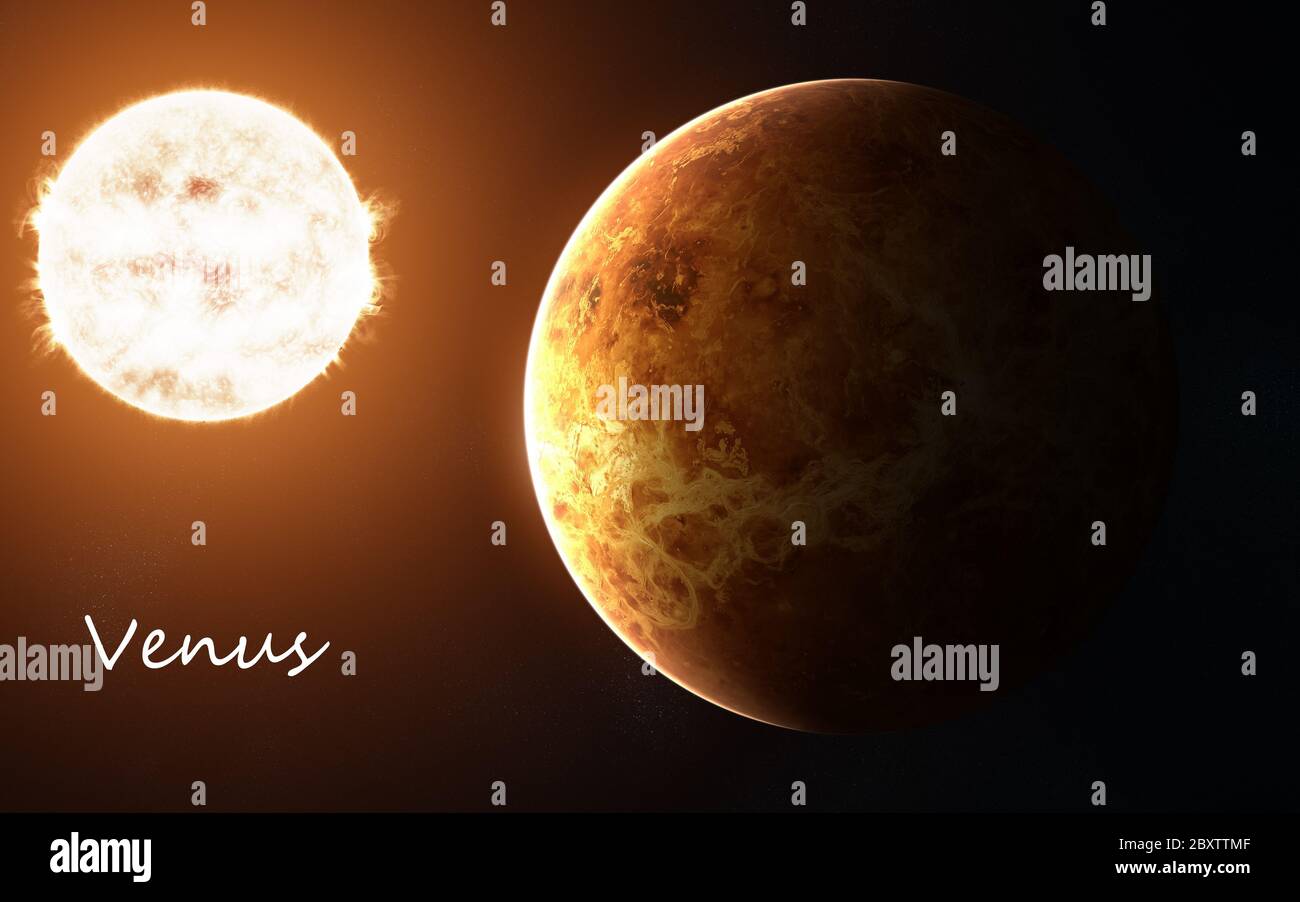 Venus against background of Sun. Solar system Stock Photo - Alamy
