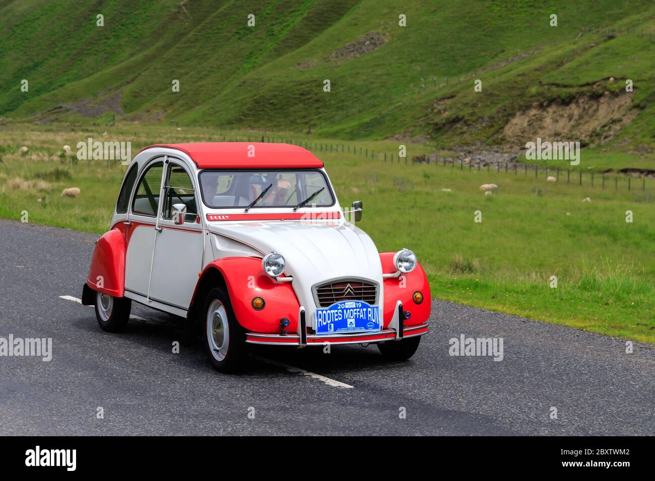 MOFFAT, SCOTLAND - JUNE 29, 2019: Citroen 2cv car in a classic car ...