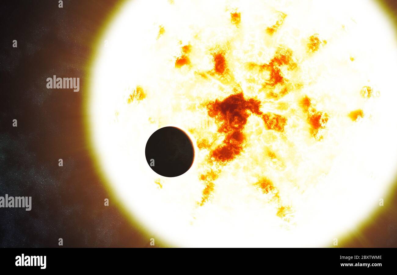 Solar system. Red giant star. Sun and Venus Stock Photo - Alamy