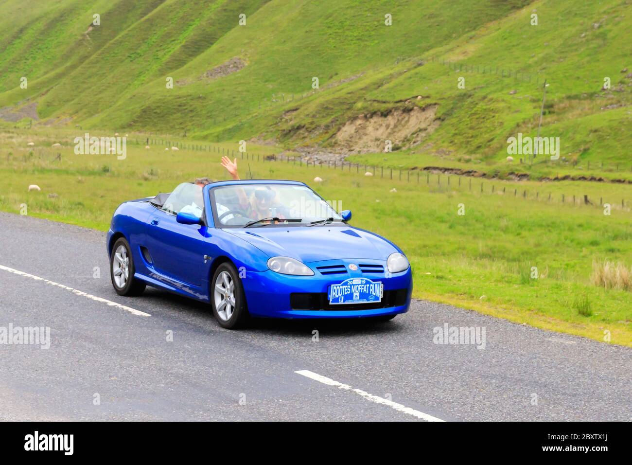 MOFFAT, SCOTLAND - JUNE 29, 2019: MG TF Sports car in a classic car ...