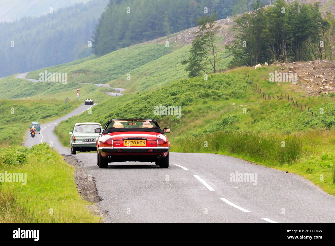 MOFFAT, SCOTLAND - JUNE 29, 2019: 1988 Jaguar XJS sports car in a ...