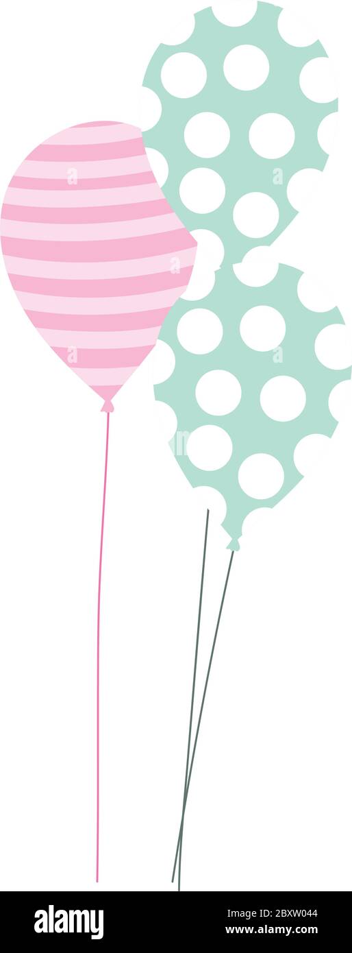 balloons decoration party celebration isolated design icon vector ...
