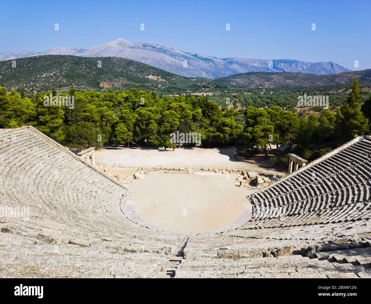 Ruins of Epidaurus amphitheater Stock Photo - Alamy