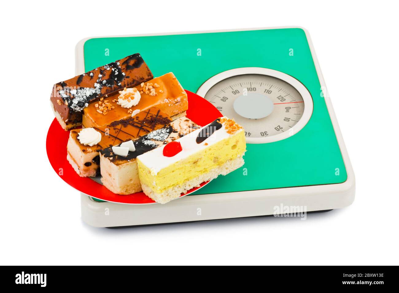Cakes on weight scale Stock Photo - Alamy