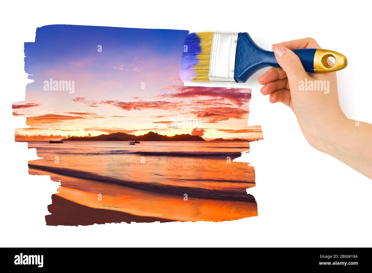 Hand paint sunset hi-res stock photography and images - Alamy