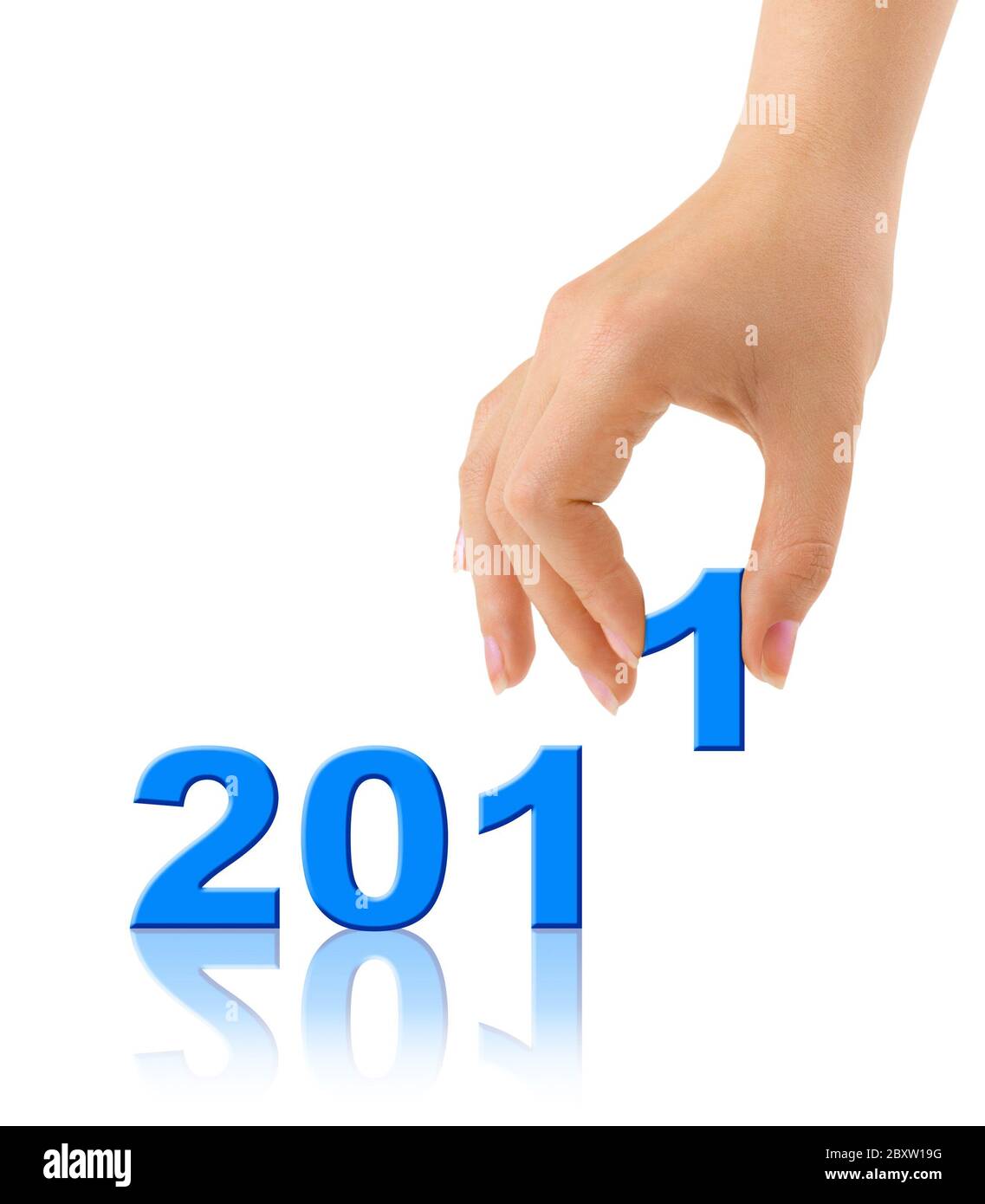Numbers 2011 and hand Stock Photo - Alamy