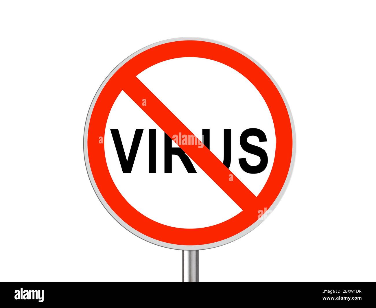 Round sign No Virus Stock Photo - Alamy