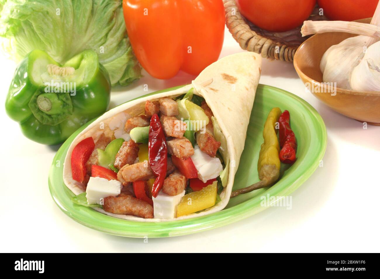 Wrap with turkey Stock Photo - Alamy