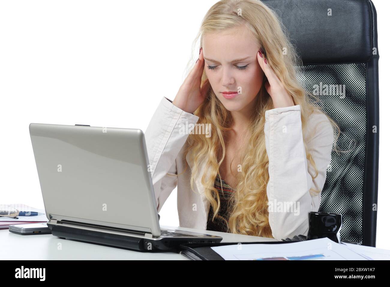 Crying girl in the office Stock Photo - Alamy