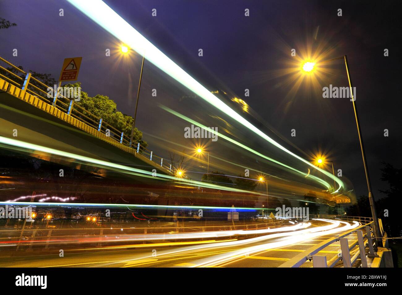 Highway traffic at night Stock Photo - Alamy