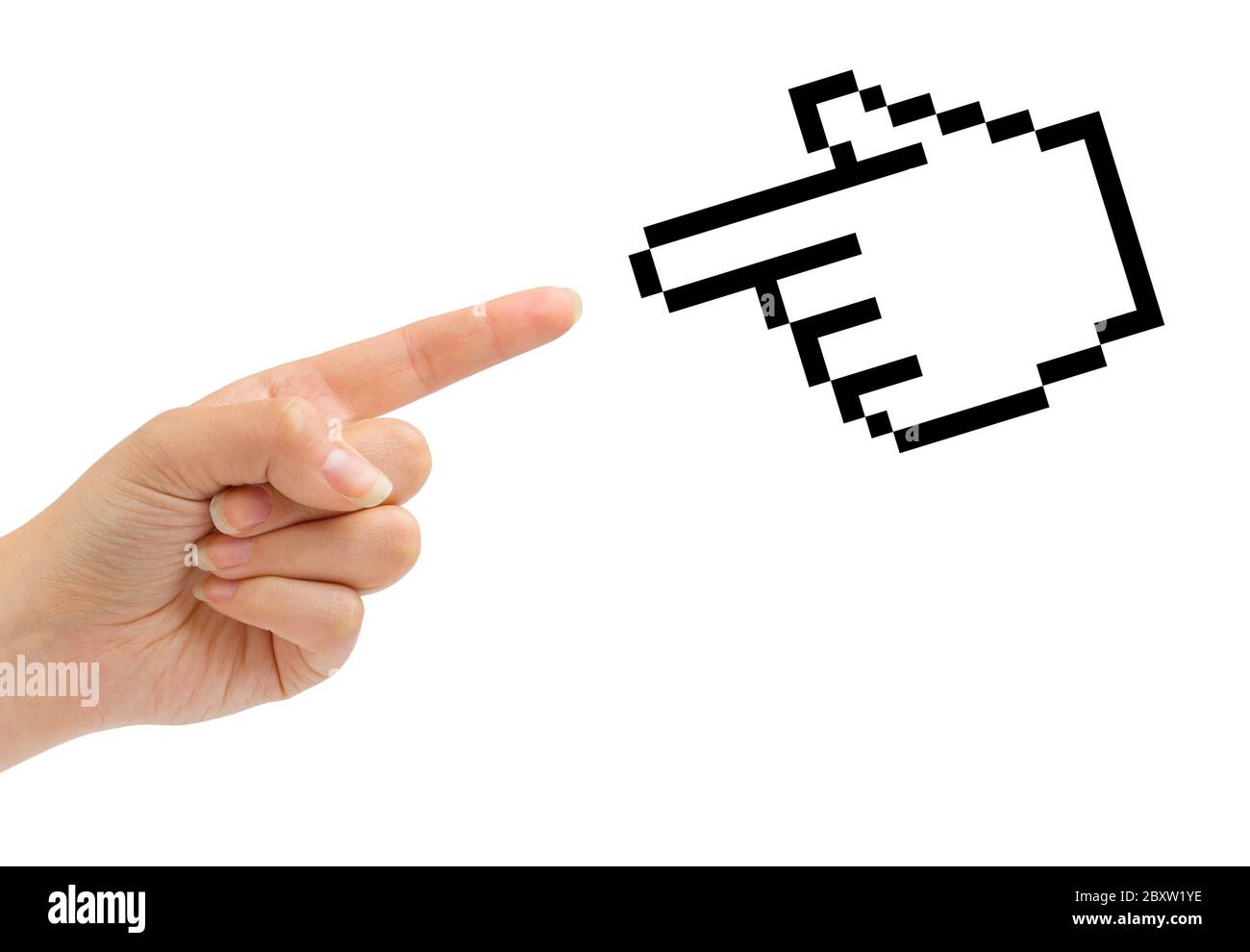 Computer cursor and hand Stock Photo - Alamy