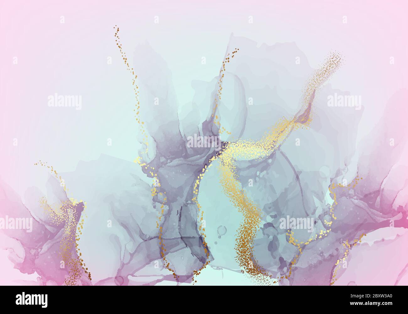 Colorful pink abstract liquid marble background. Dynamic watercolor ...