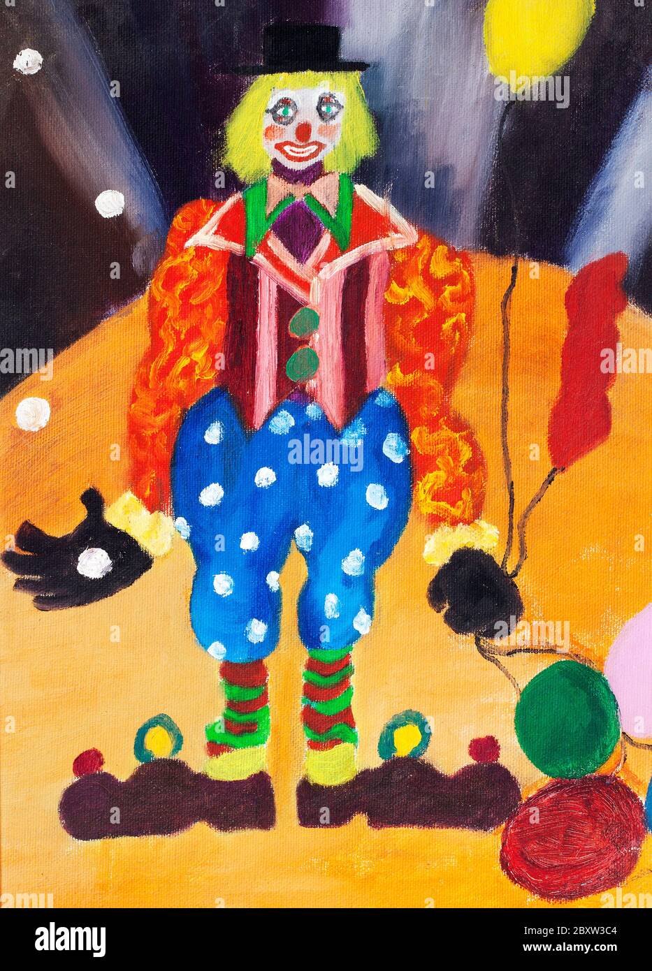 Old Vintage Painting of Clown Stock Photo - Alamy