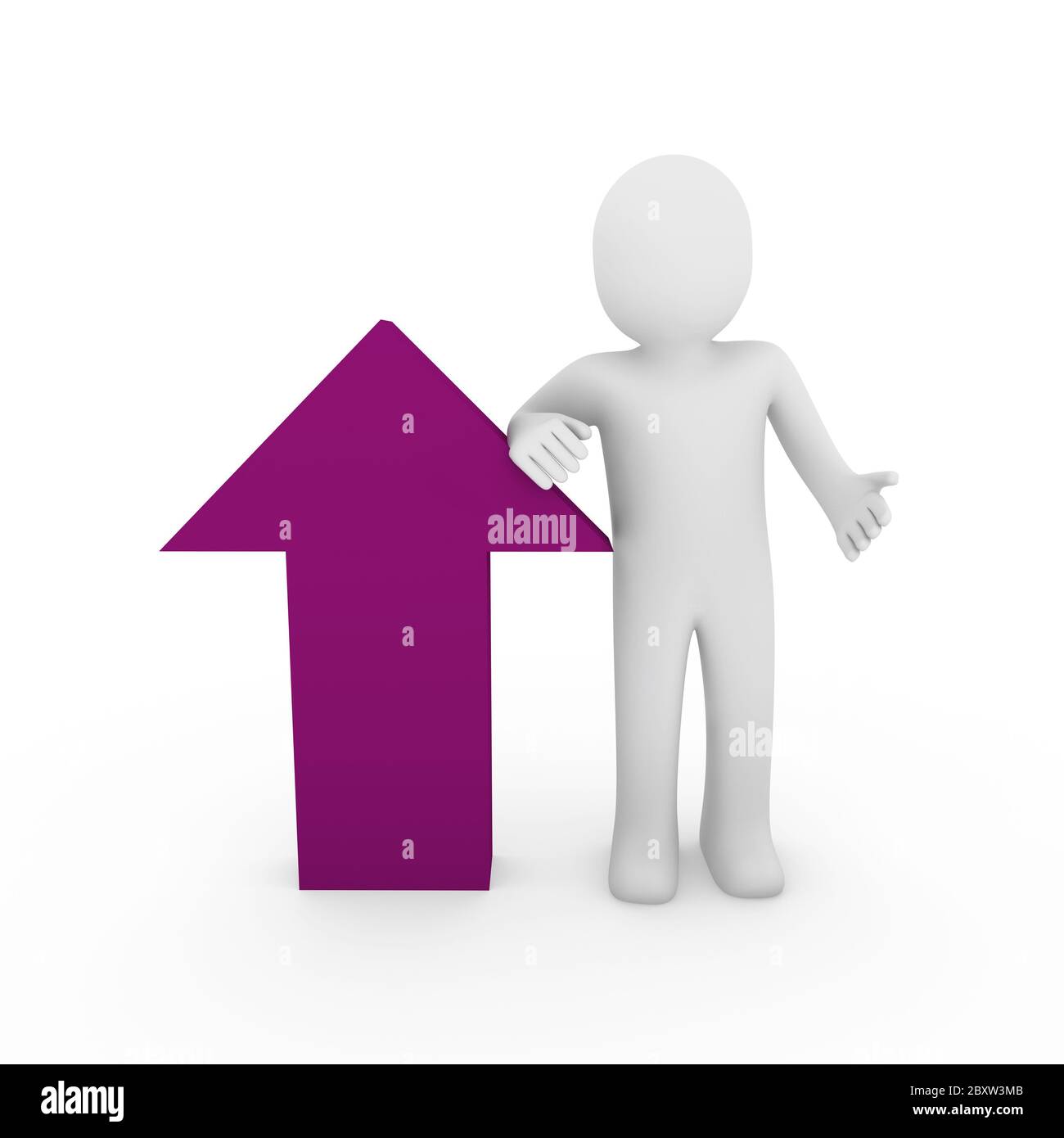 3d human arrow success pink purple high business Stock Photo - Alamy