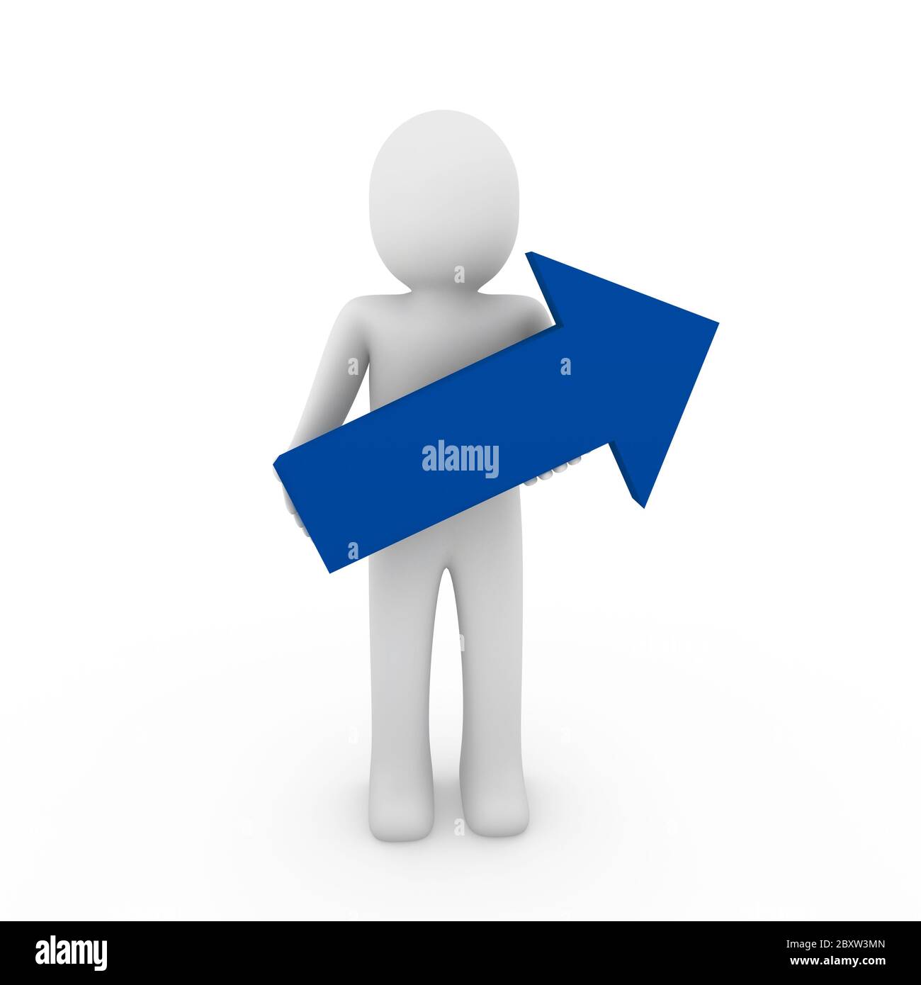 3d human arrow success blue high business Stock Photo - Alamy