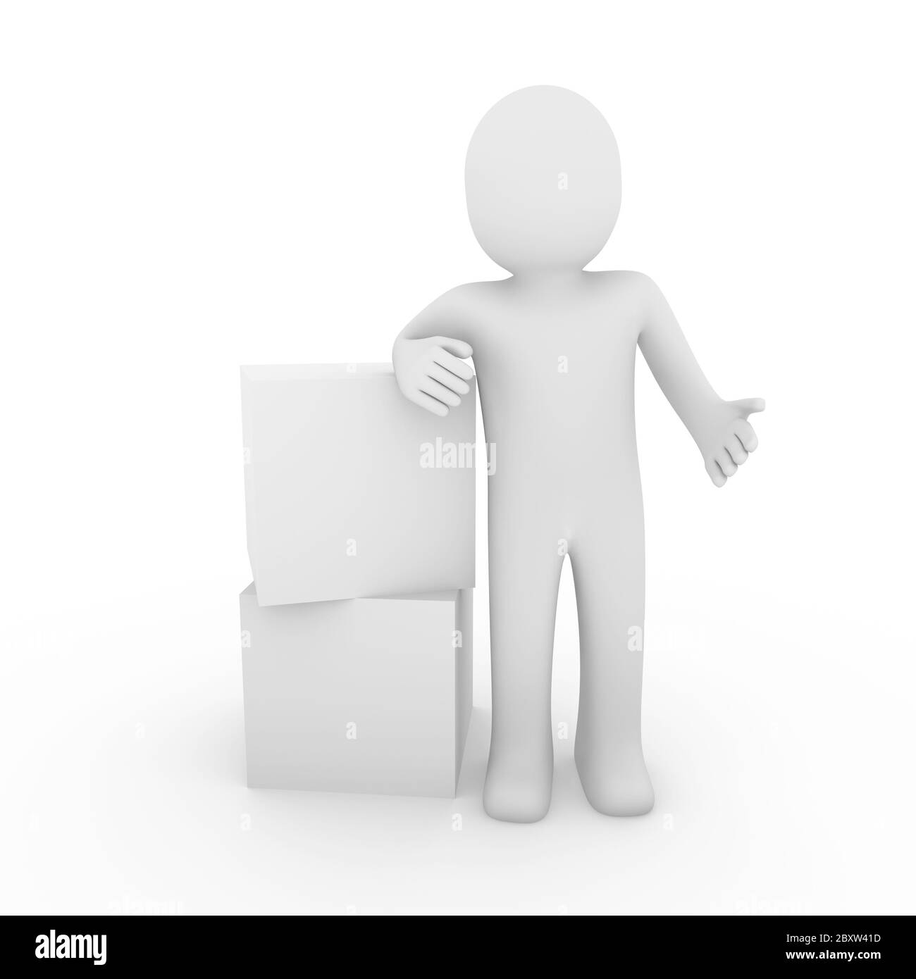 3d human cube box Stock Photo - Alamy