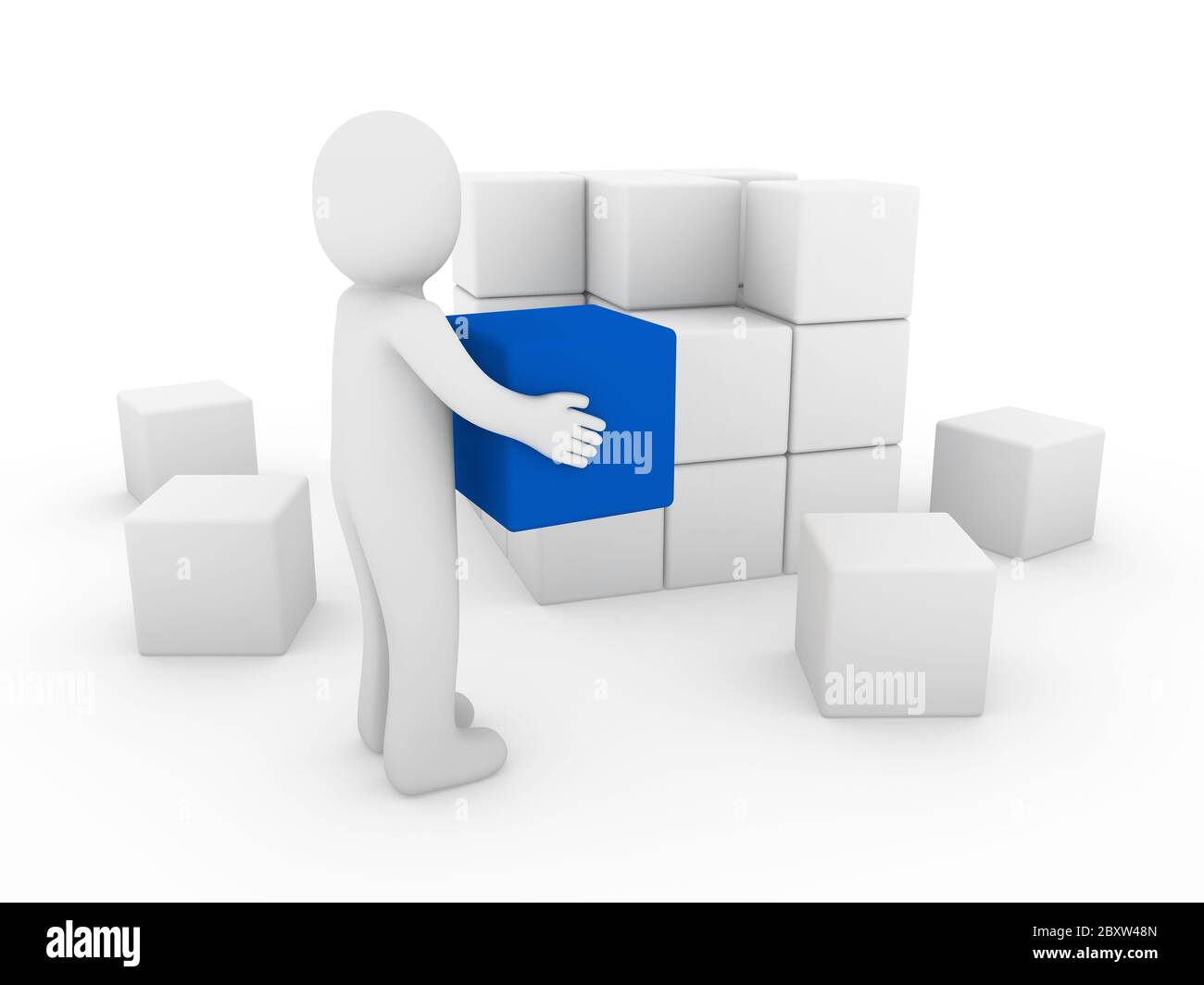 3d human cube Stock Photo - Alamy