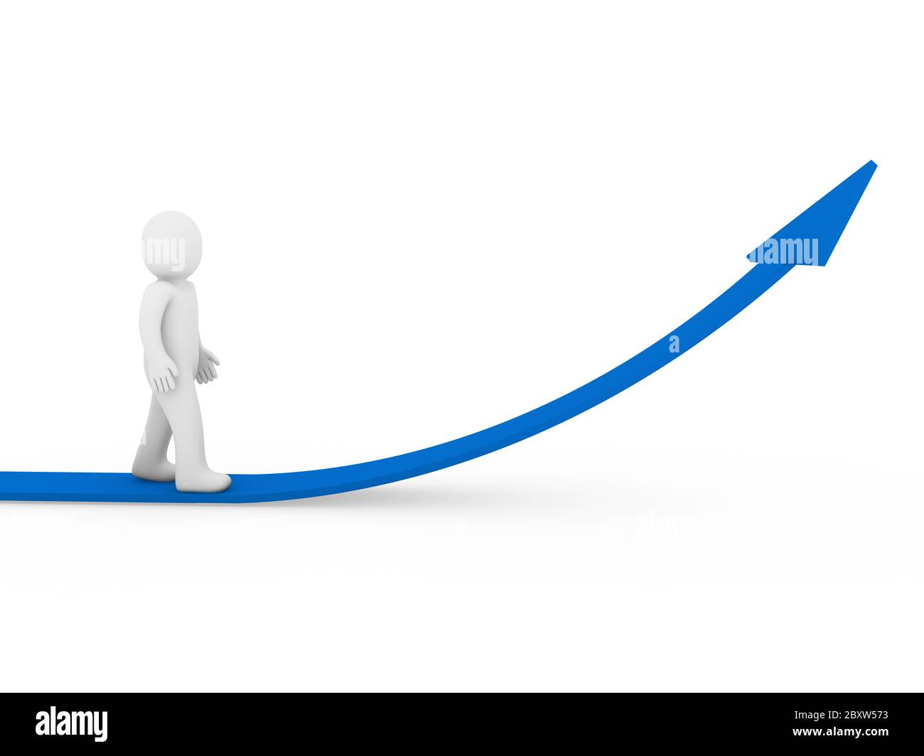 3d human arrow success growth blue Stock Photo - Alamy