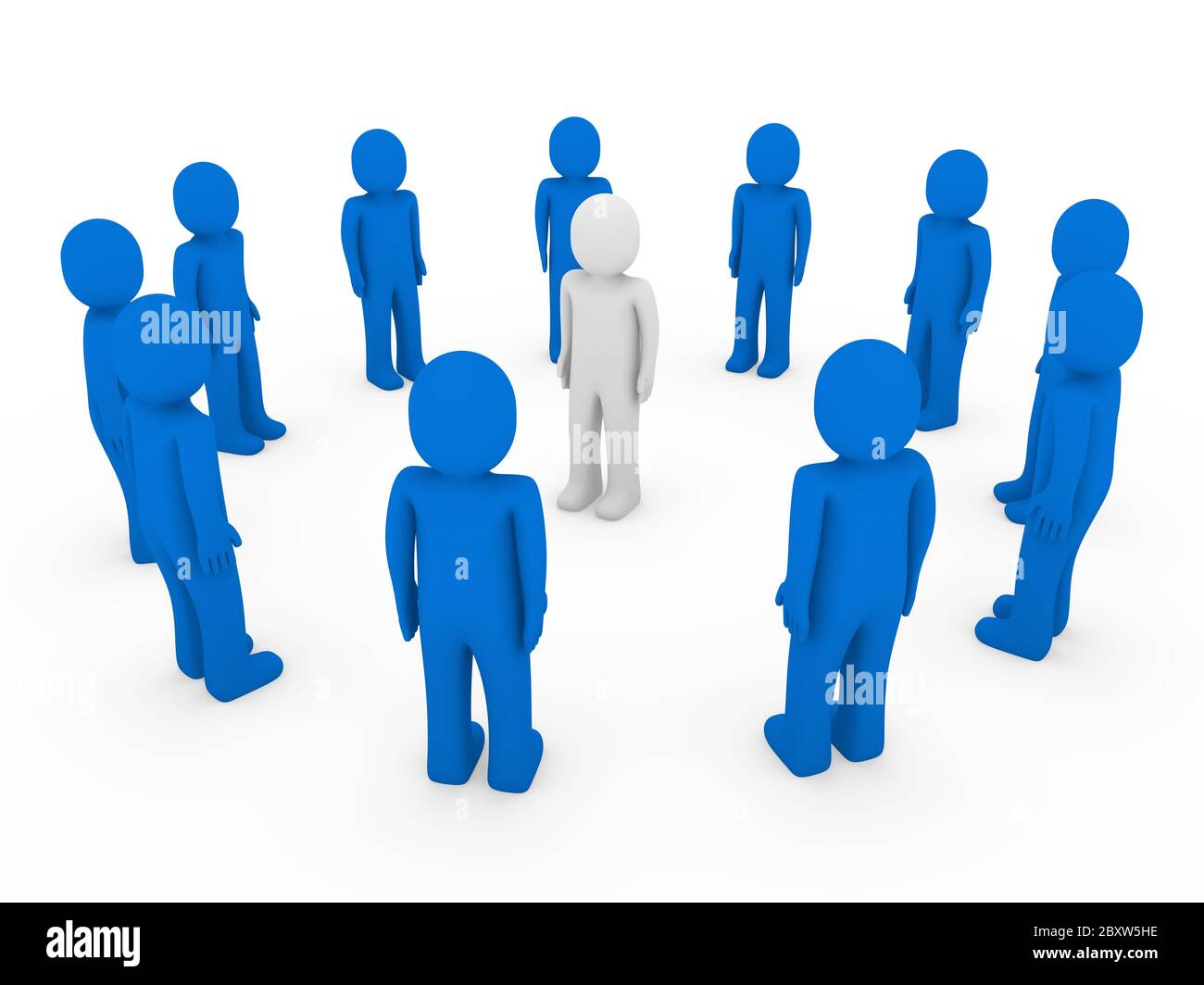 3d human circle blue white Stock Photo - Alamy
