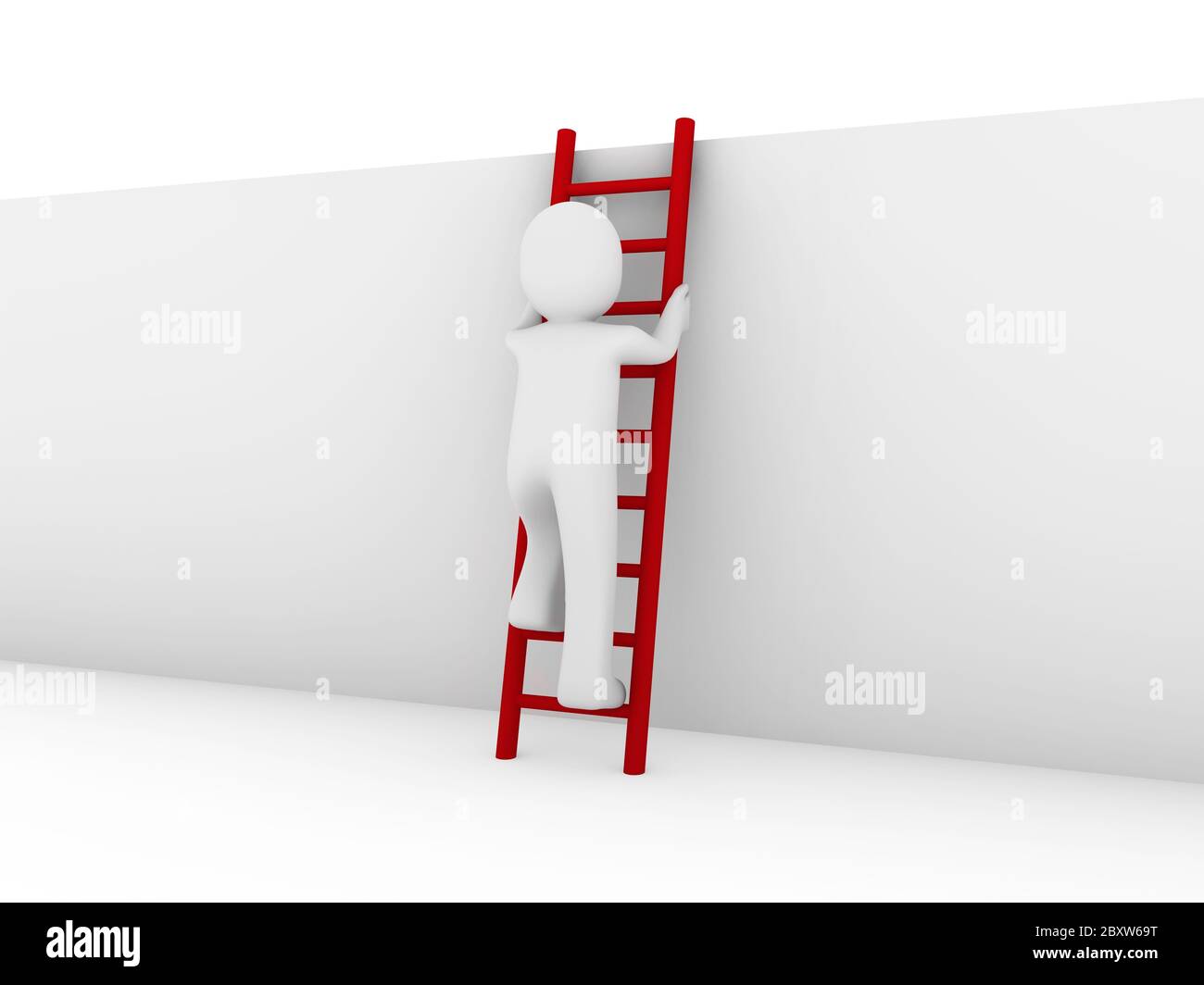 3d human ladder red Stock Photo - Alamy