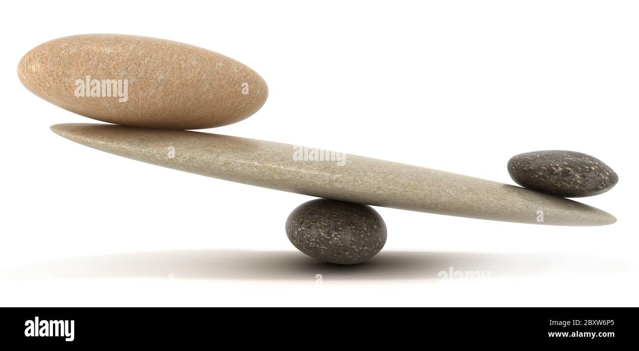 Pebble stability scales with large and small stones Stock Photo - Alamy